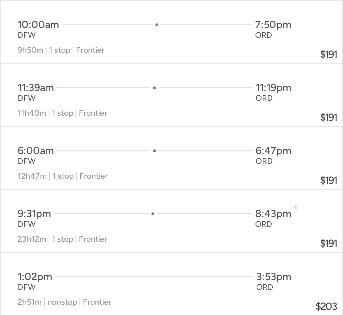 $77 Flights from DFW to ORD on Fri, Oct 3