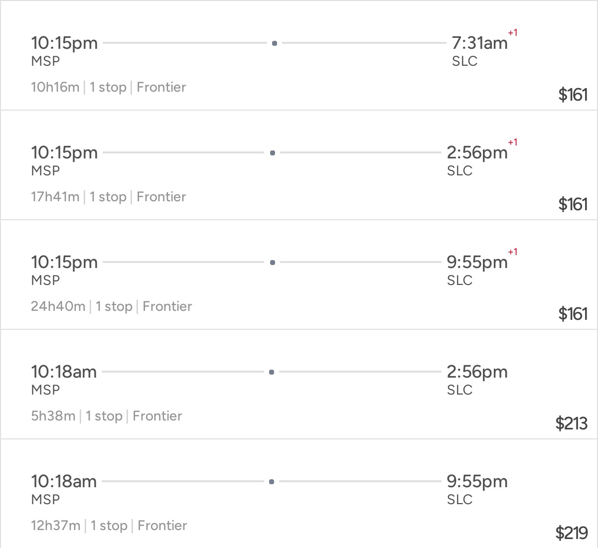 $96 Flights from MSP to SLC on Fri, Apr 10